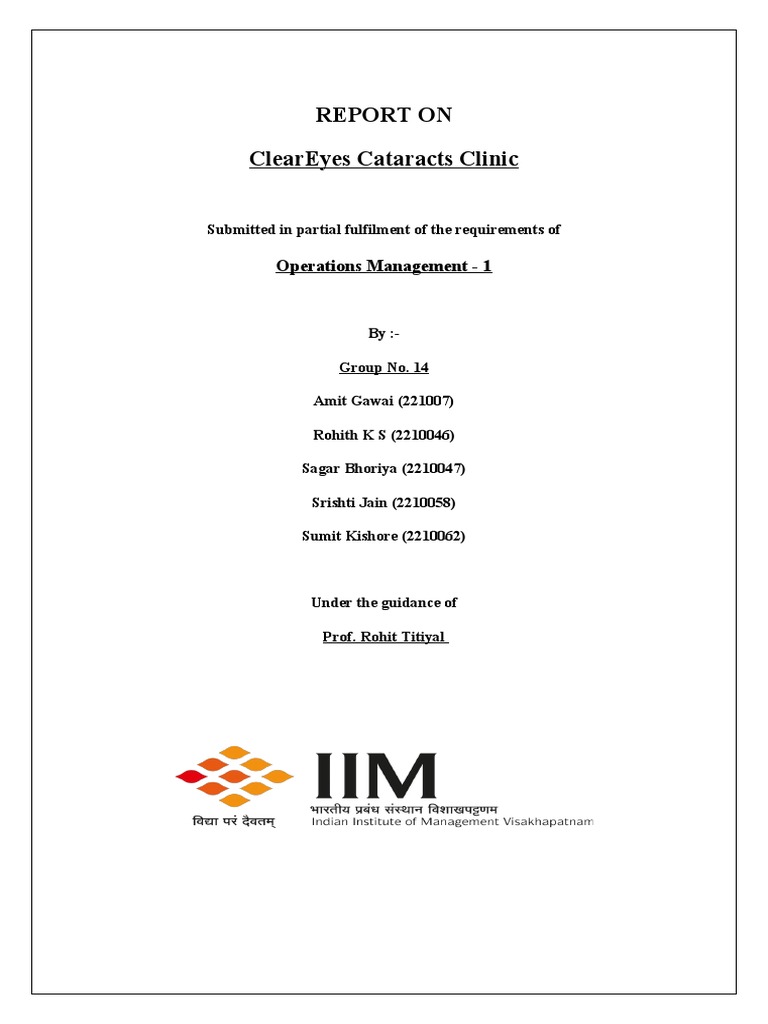 Operations Management Analysis | PDF | Surgery | Cost