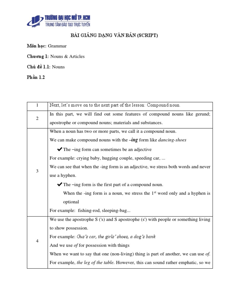 NP C1 CD1.1 P1.2 Script | PDF | Noun | Plural