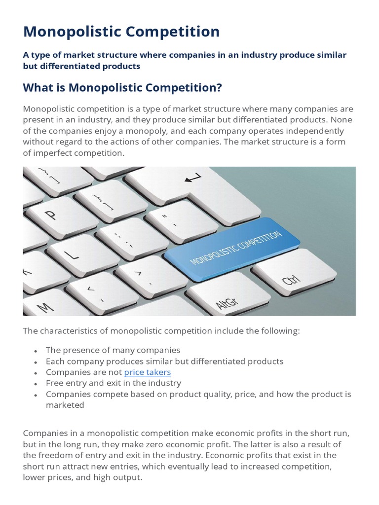 An In-Depth Examination of Monopolistic Competition and Oligopoly Market Structures ...