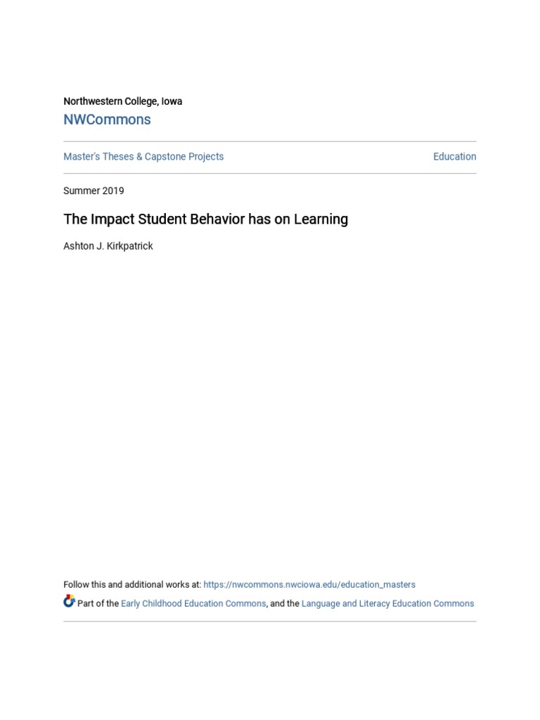 The Impact Student Behavior Has On Learning | PDF | Teachers ...