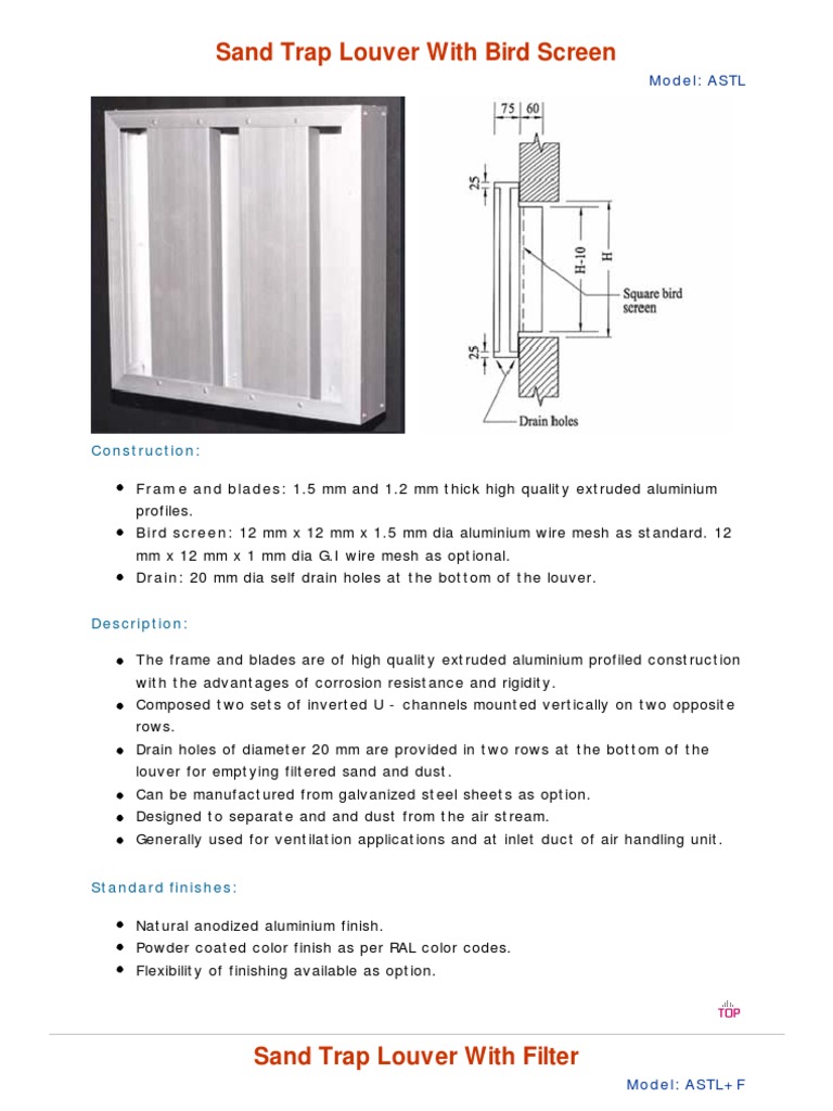 Sand Trap Louvers 1 | Duct (Flow) | Sheet Metal