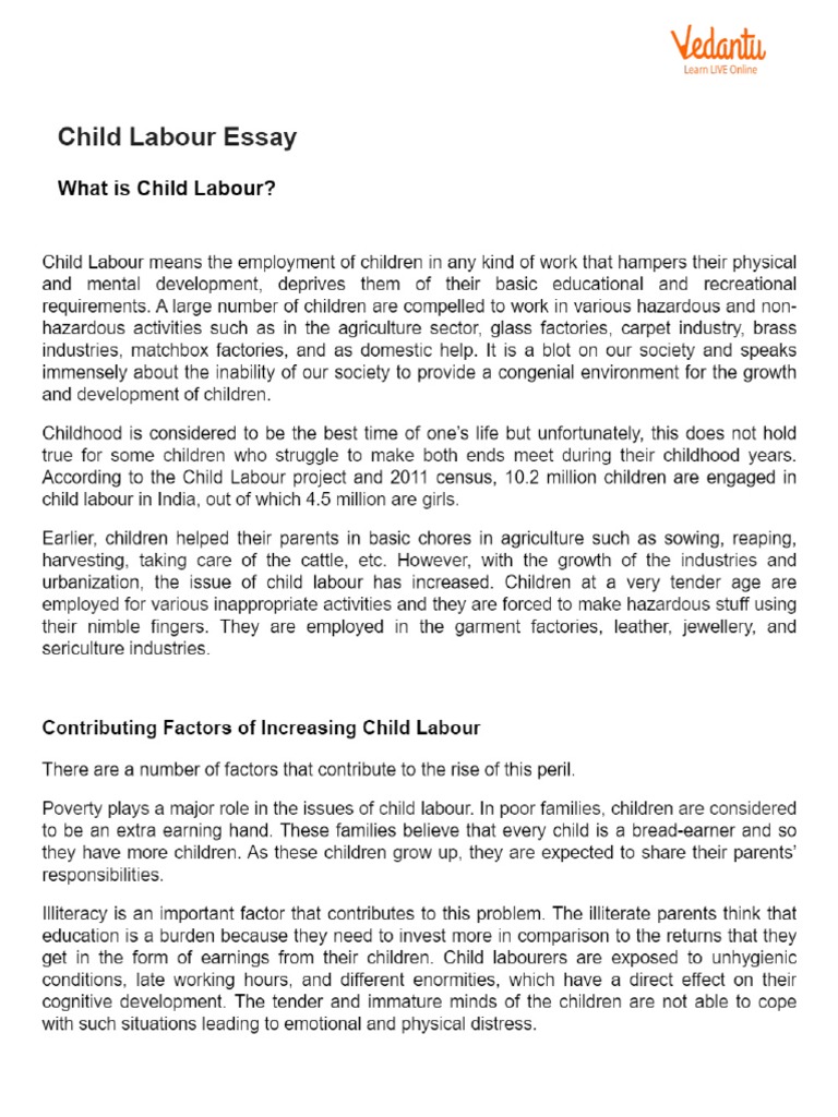 Child Labour Essay | PDF