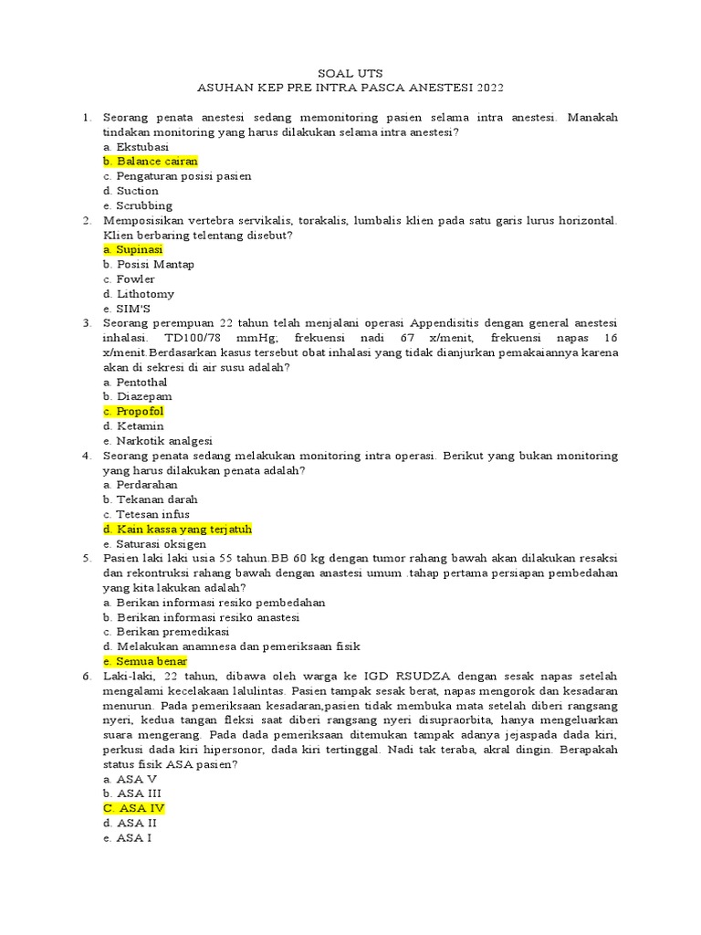 Pre Intra Pasca Anestesi 1-119 | PDF