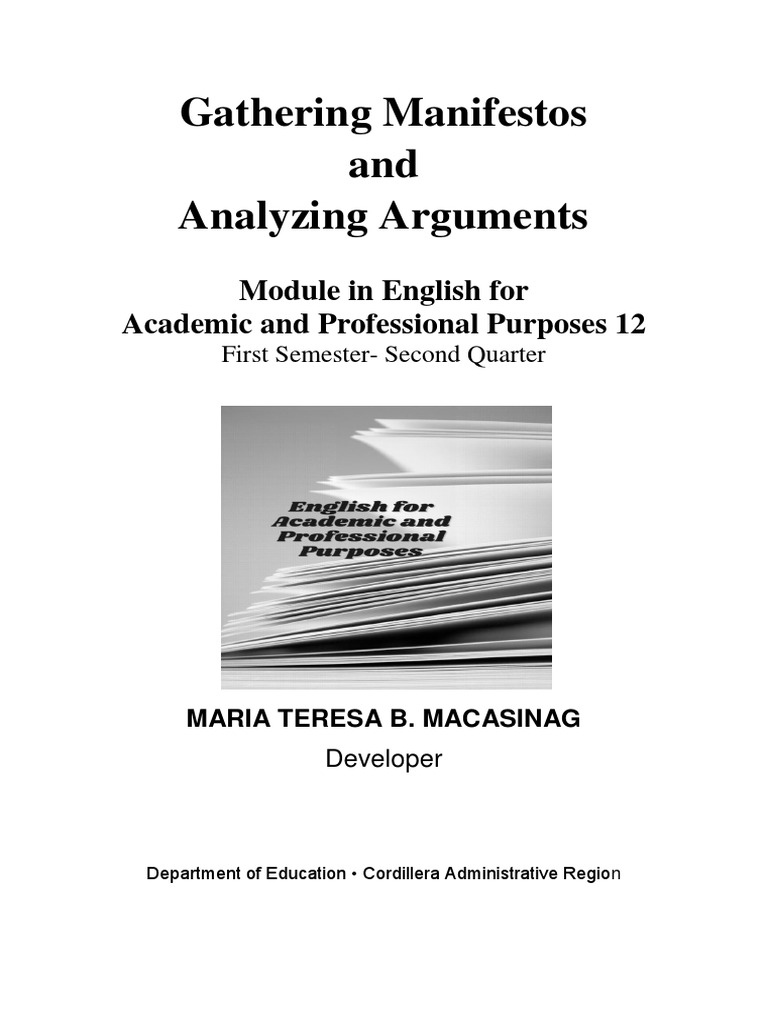EAPP12 q2 Mod1 FINAL | PDF | Argument | Logic
