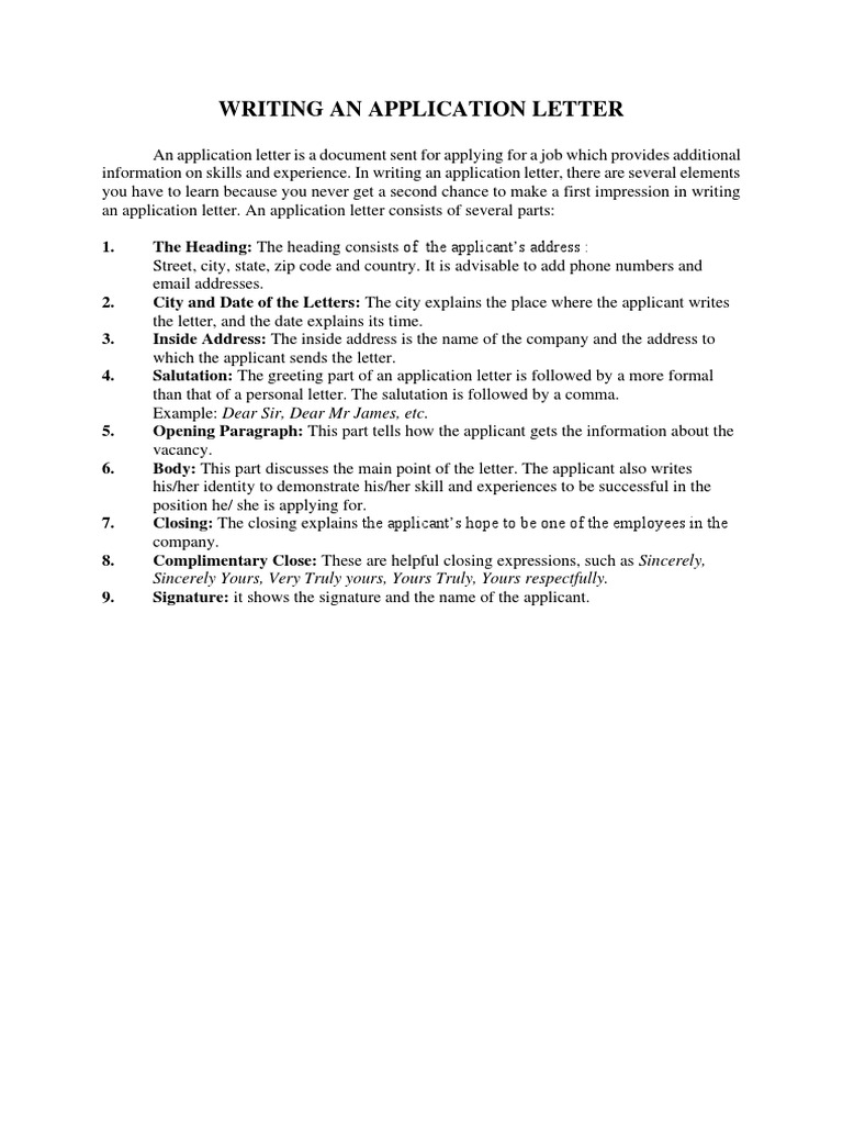 Writing An Application Letter | Download Free PDF | Communication