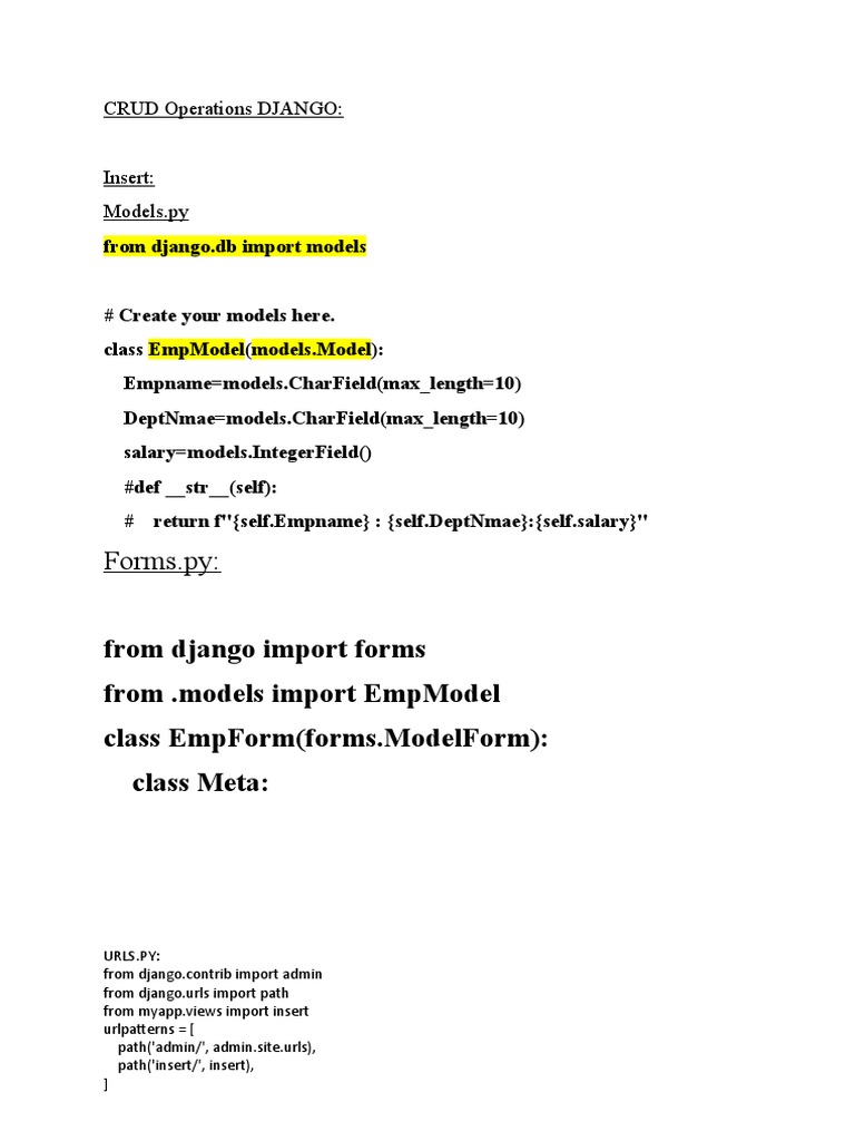 CRUD Operations DJANGO | PDF CRUD Operations DJANGO | PDF