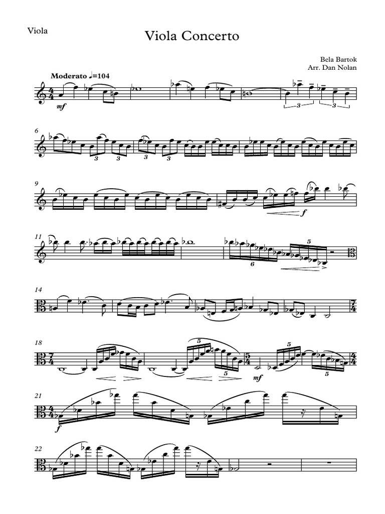Bartok Viola Concerto - Viola | PDF