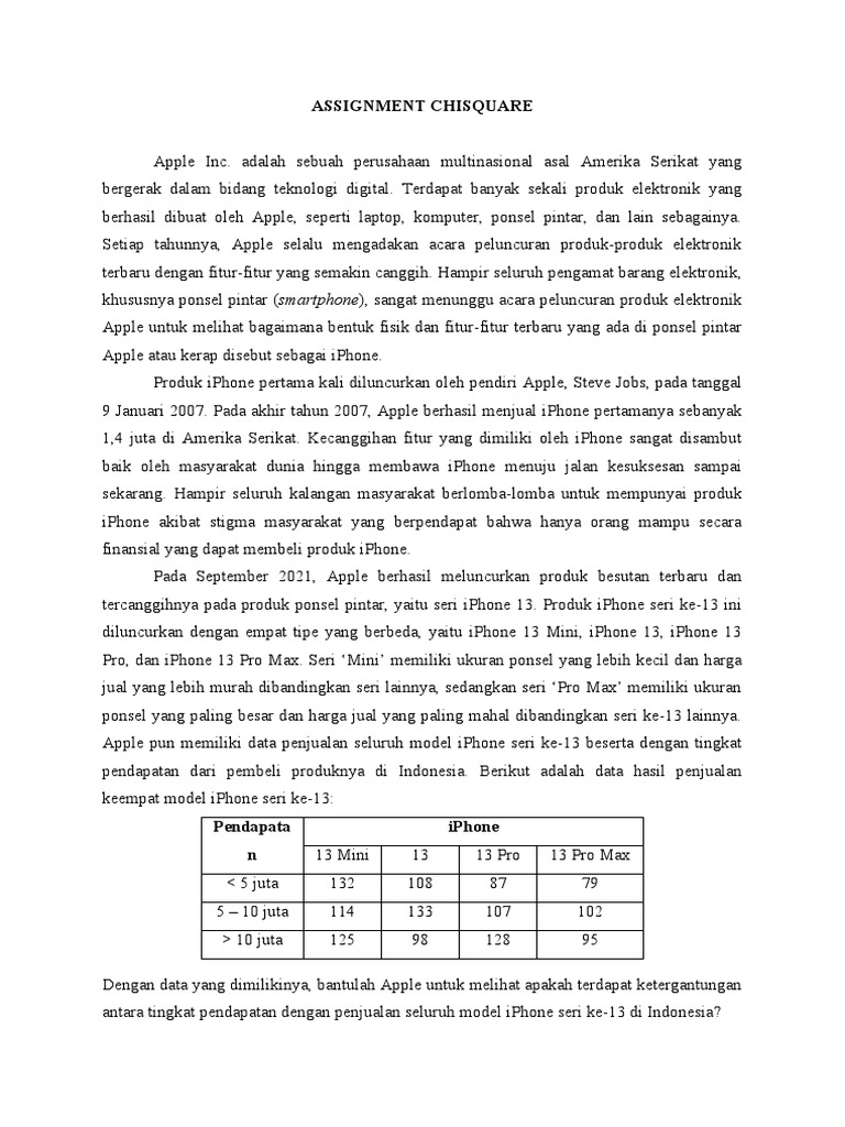 Abbas Mayhessa Putra - 2502013403 - Assignment 7 Chisquare | PDF