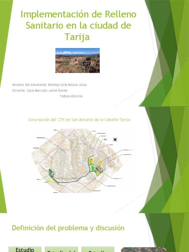 Implementación de Relleno Sanitario en La Ciudad de Tarija | PDF