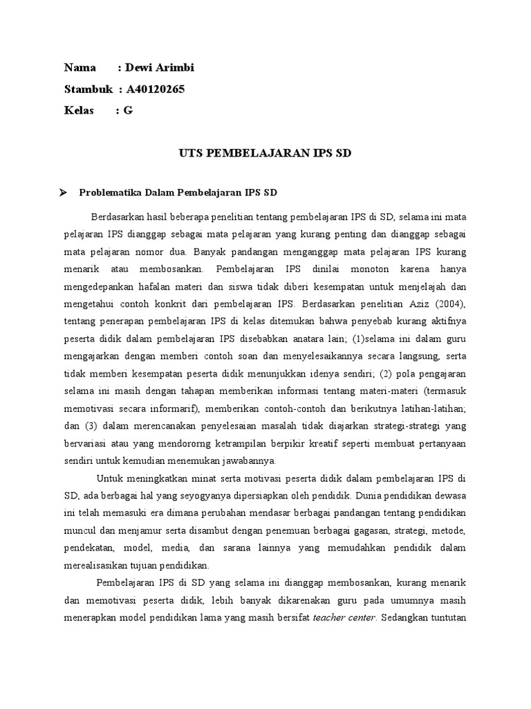 Uts Ips SD | PDF | Kesehatan Holistik