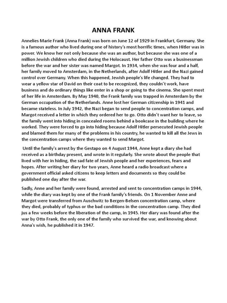 Anna Frank | PDF | Anne Frank | Nazism