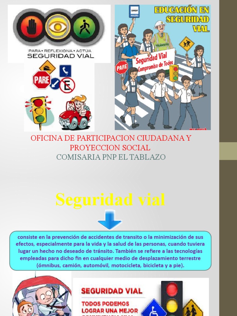 Diapositiva Seguridad Vial | PDF | Peatonal | Seguridad vial