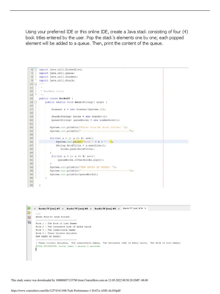06 Task Performance 1 DATA and ALGO PDF | PDF