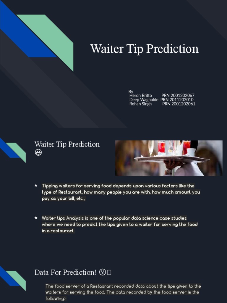 Waiter Tip Prediction Analysis | PDF