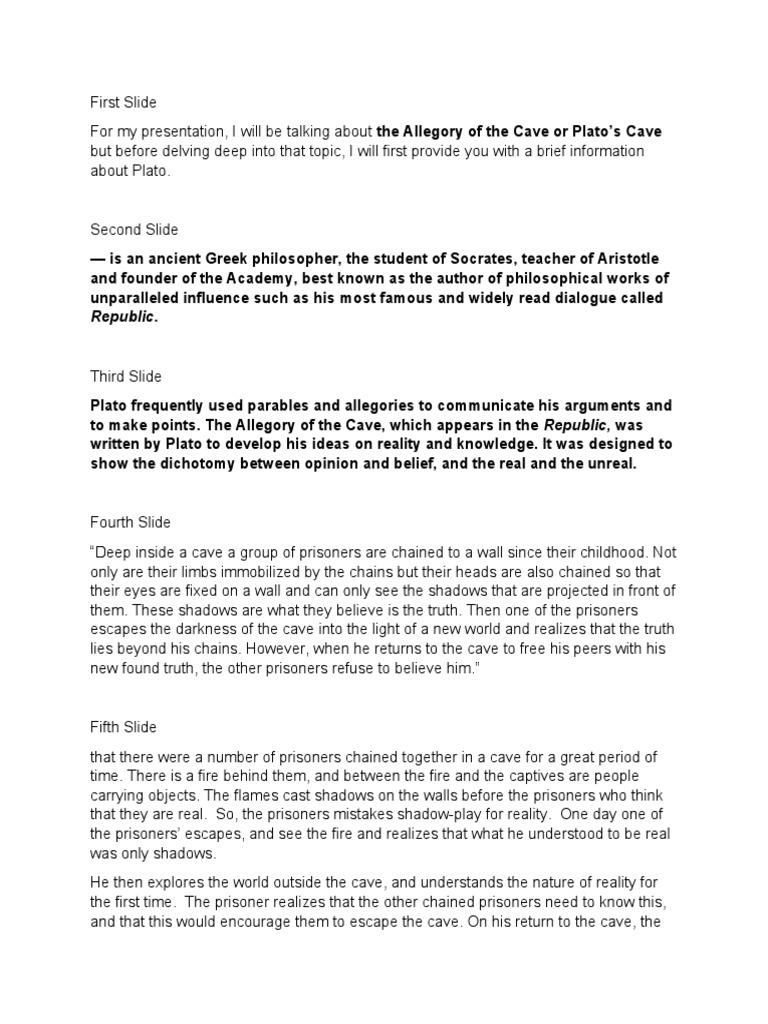 Plato's Allegory of the Cave Explained | PDF | Plato | Philosophical ...