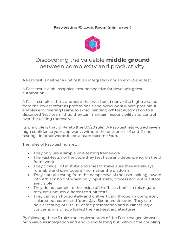 Fast-testing at Logic Room Achieves 80-90% Coverage | PDF | Unit ...