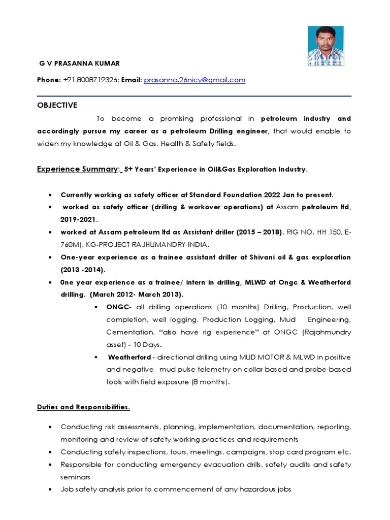 Prasanna Kumar R New 2022 Maypdf | PDF | Oil Well | Safety