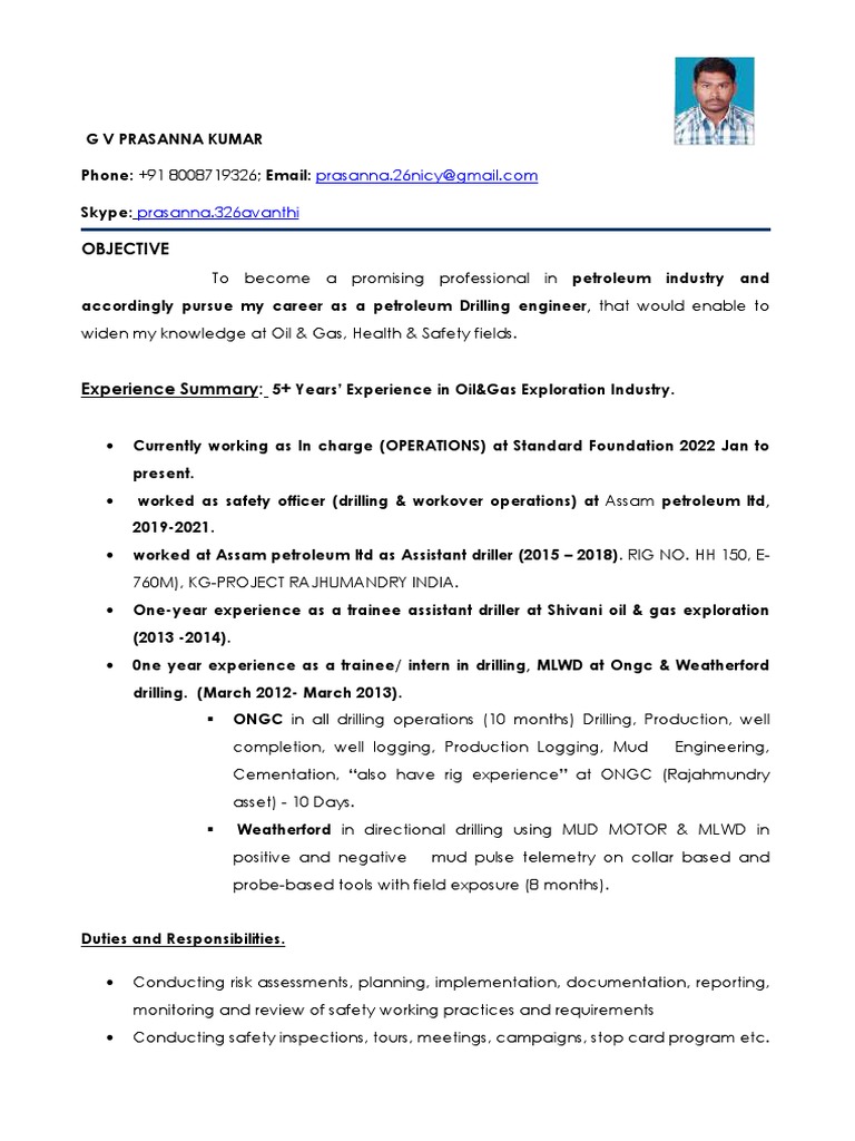 Prasanna Kumar CV & Doc Oct | PDF