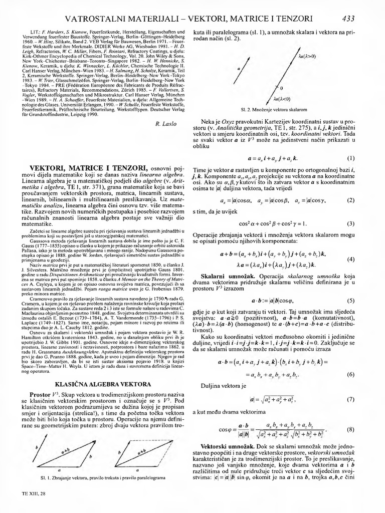 Vektori Matrice I Tenzori | PDF