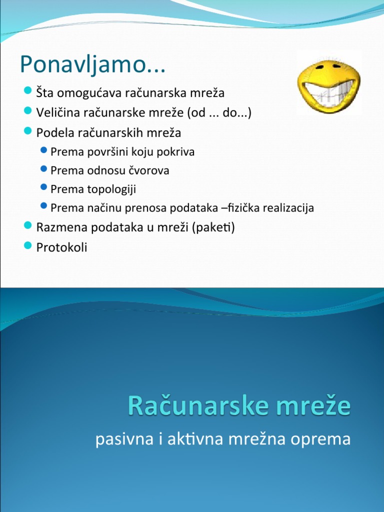 4 Aktivna I Pasivna Mrezna Oprema | PDF