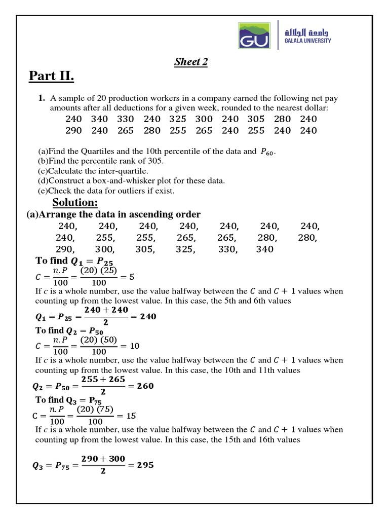 Model Answer Part2 Sheet2 | PDF | Statistics | Descriptive Statistics
