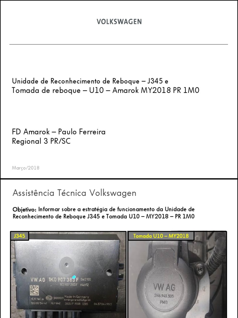 Tutorial Unidade Reboque J345 e Tomada U10 Amarok PR 1M0 | PDF | Massa | Eletricidade