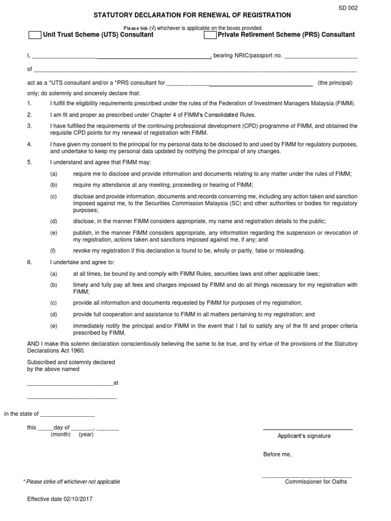 Fimm SD-002 (Renewal) | PDF | Notary Public | Common Law