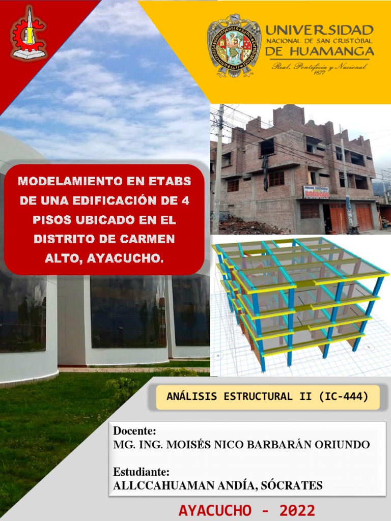 Modelamiento Con Etabs de Una Edificación de 4 Pisos | PDF | Albañilería | edificio