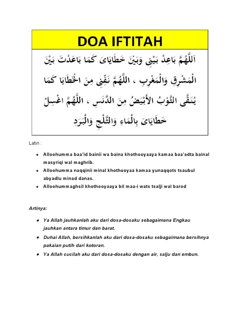 Doa Iftitah Latin dan Artinya | PDF | Griya & Taman