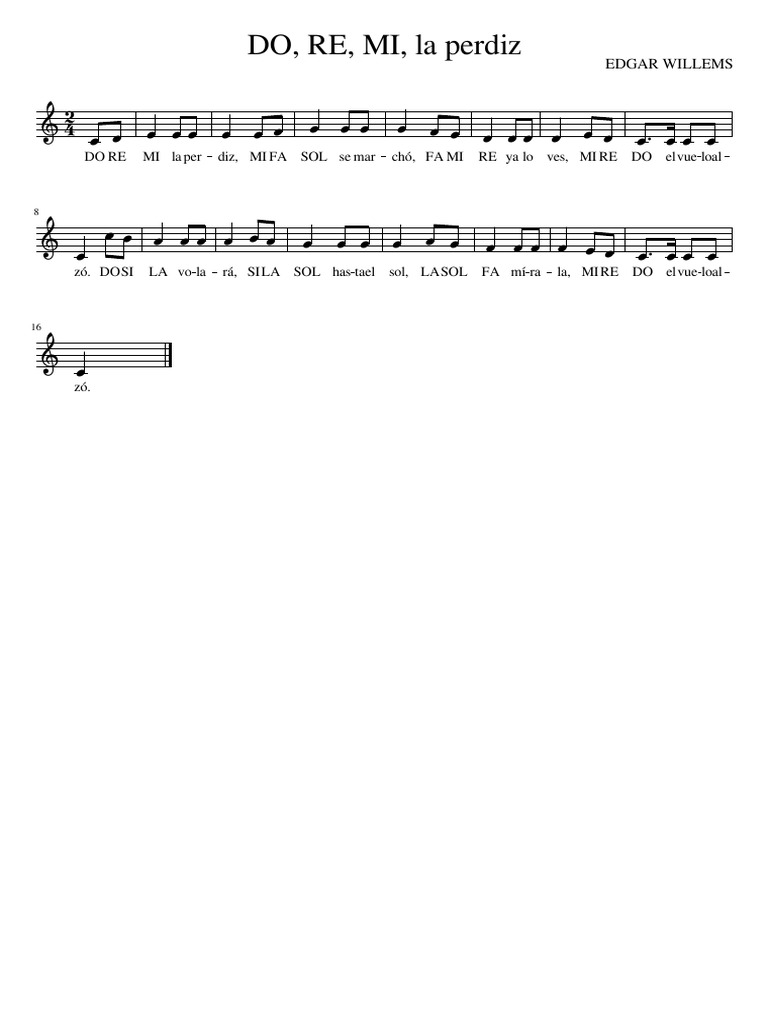 Partitura "Do Re Mi" Infantil | PDF