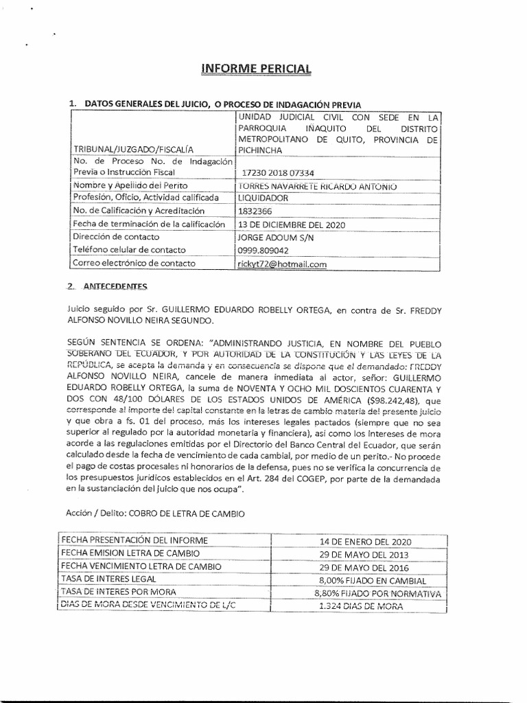 Informe Pericial Contable | PDF