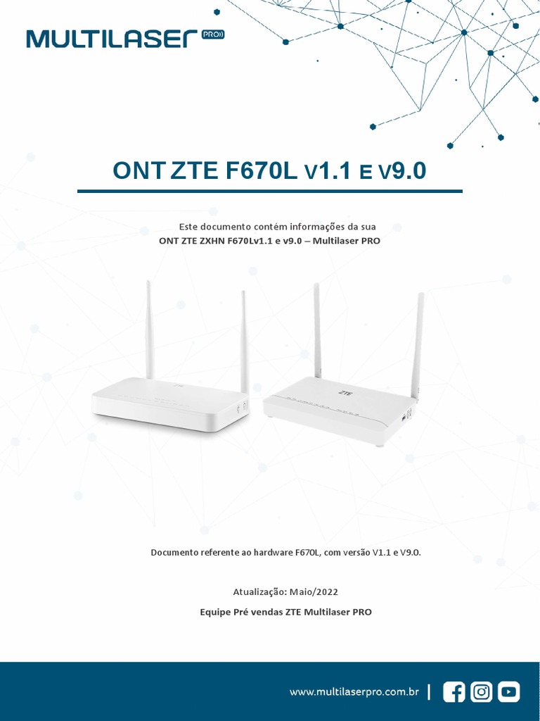 Guia - ONT F670L - Interface Web - V1.1 Vs V9.0 | PDF | Wi-Fi | Rede de ...