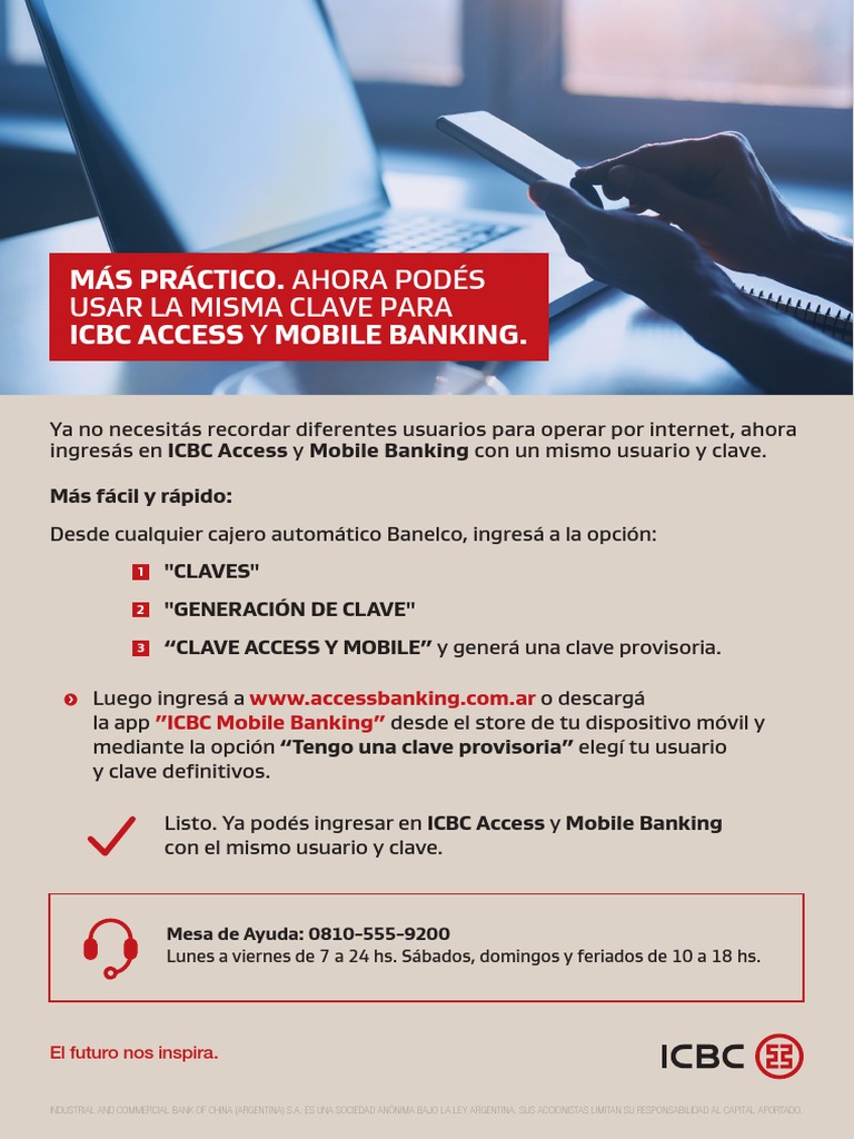 ICBC+-+ACCESS+y+MOBILE+BANKING Eneracion+claves | PDF