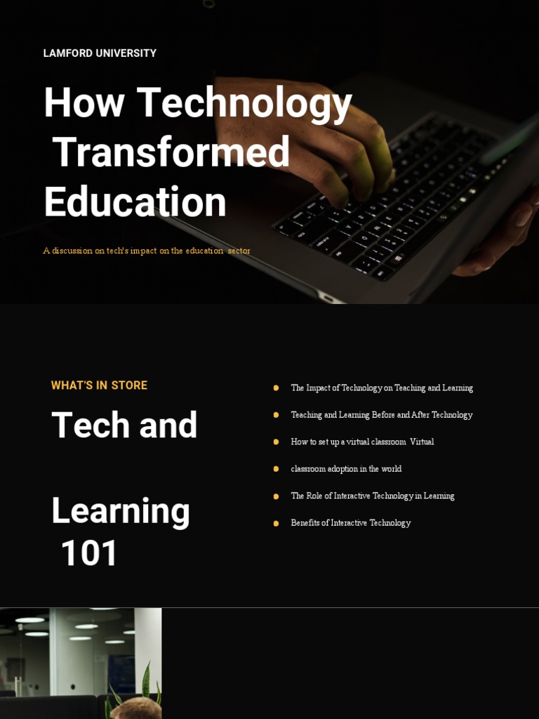 Black Yellow Dark Simple Digital Technology in Education Technology ...