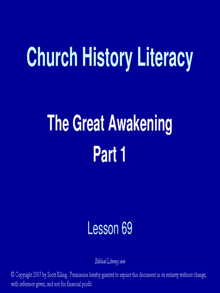 The Great Awakening 1 Slides | PDF | Christian Revival | Calvinism