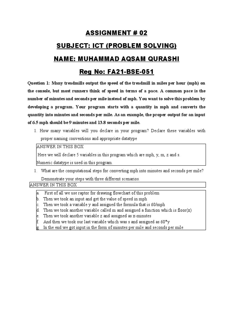 ICT Problem Solving Assignment Guide | PDF