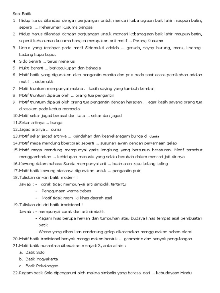 Soal Batik | PDF