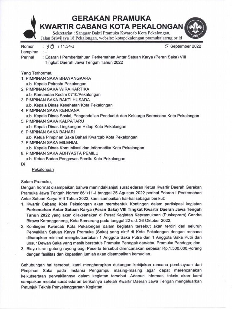 319 SE I Pemberitahuan Peran Saka Daerah 2022 | PDF