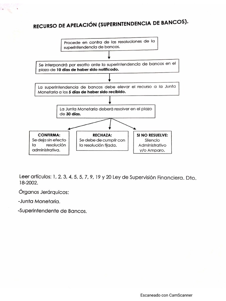 Esquema Apelación Superintendencia de Bancos | PDF