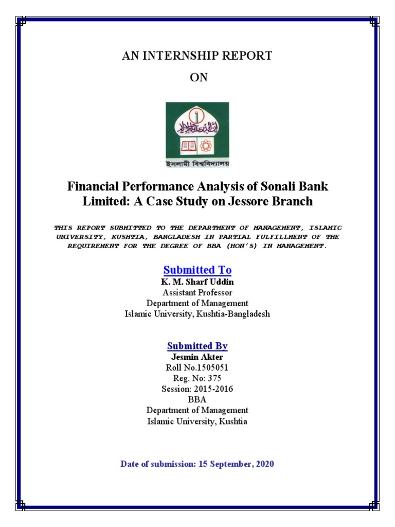 Performance Analysis (Sonali Bank - Formalities Page) | PDF