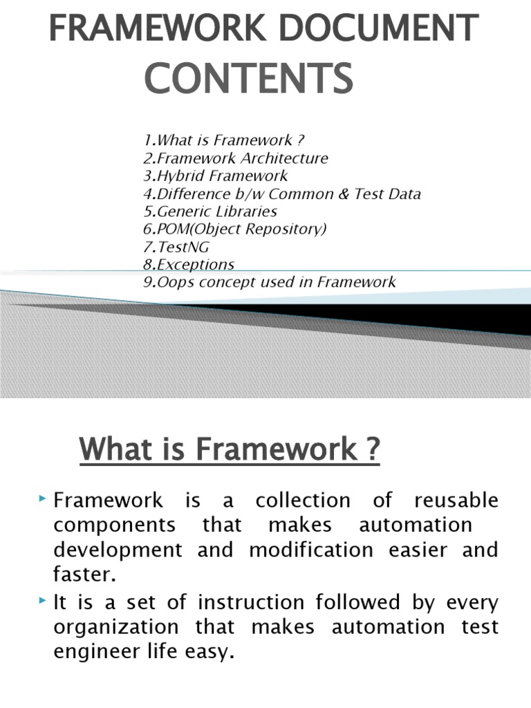Framework Document | Pdf | Method (computer Programming) | Class 