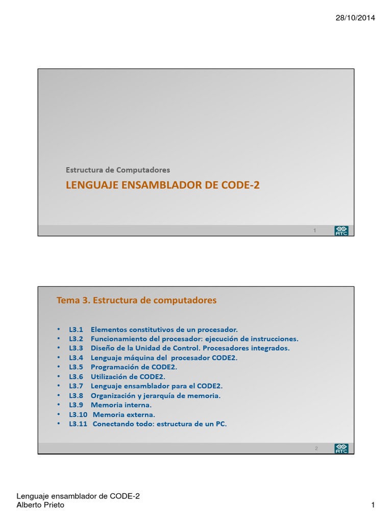 L3.07 Lenguaje Ensamblador de CODE2 | PDF | Programación | Programa de computadora
