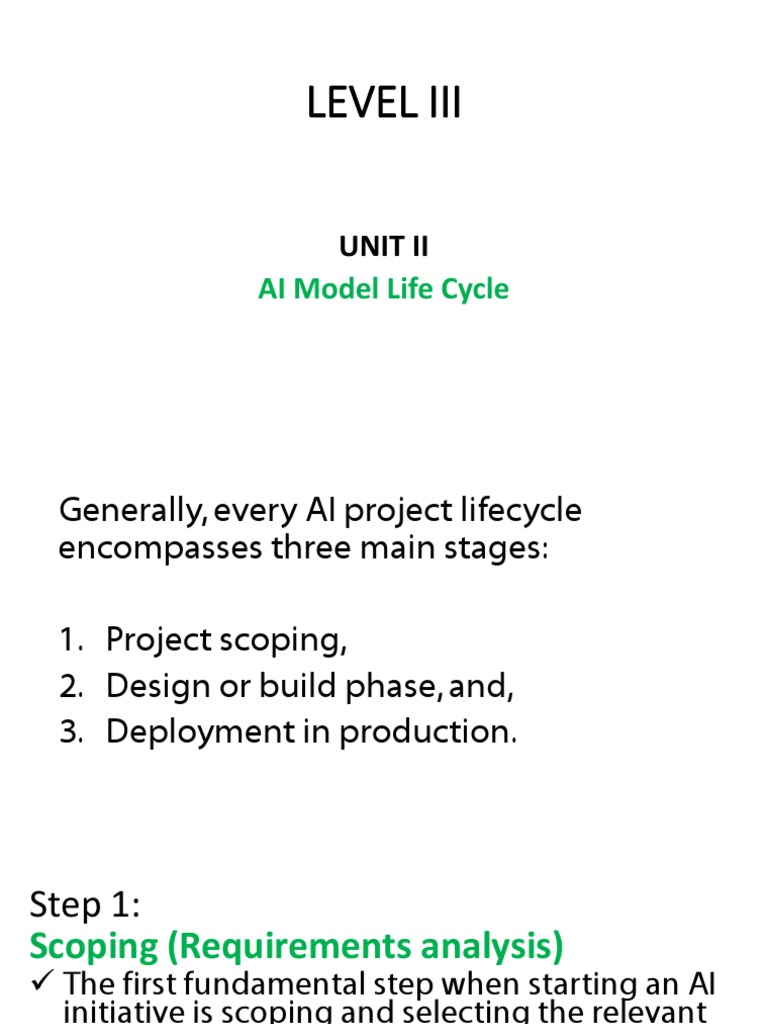 LEVEL III Unit 2 AI Modelling | PDF | Machine Learning | Artificial ...