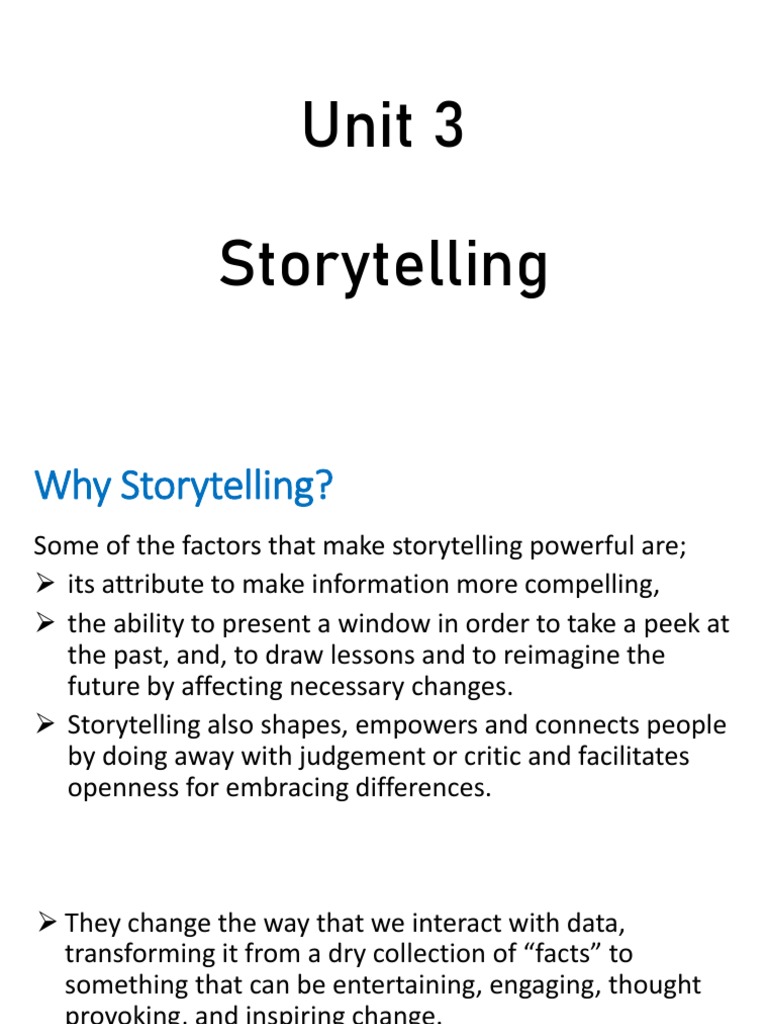 Level III Unit 3 Storytelling | PDF | Narrative | Storytelling
