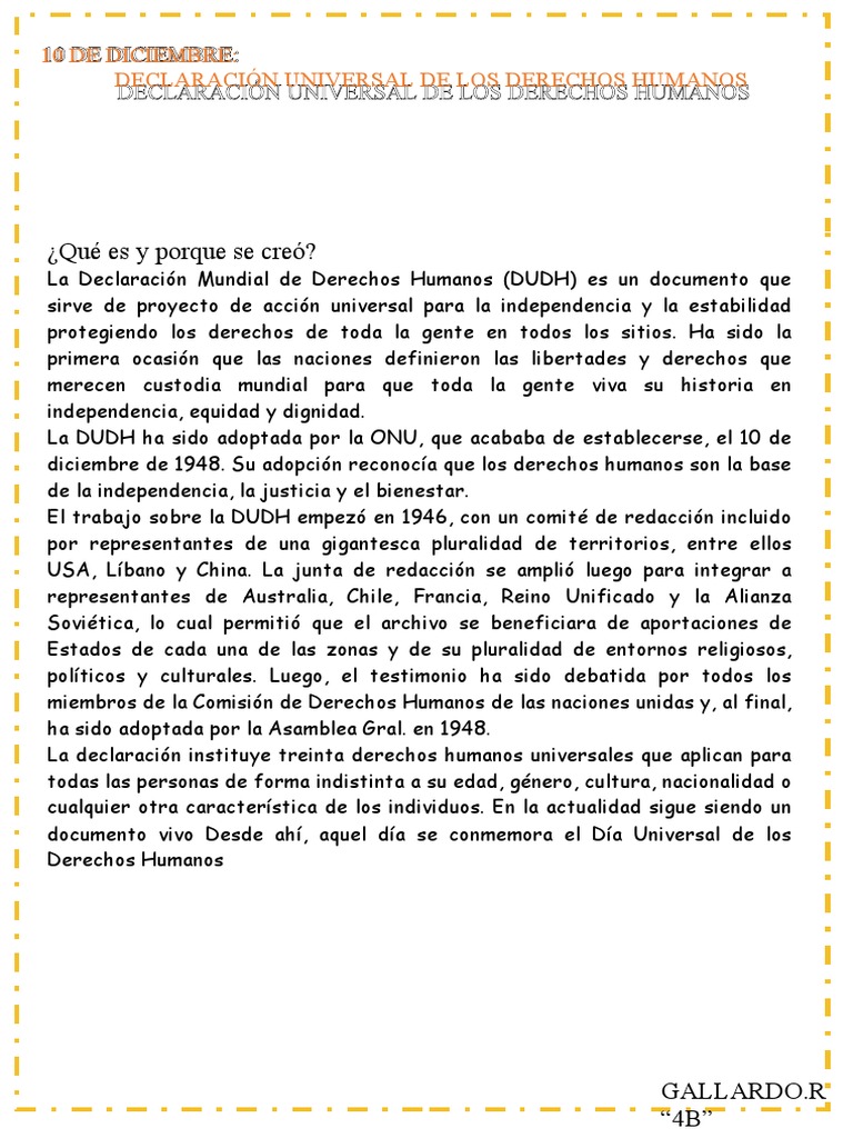Declaracion de Los Derechos Humanos | PDF