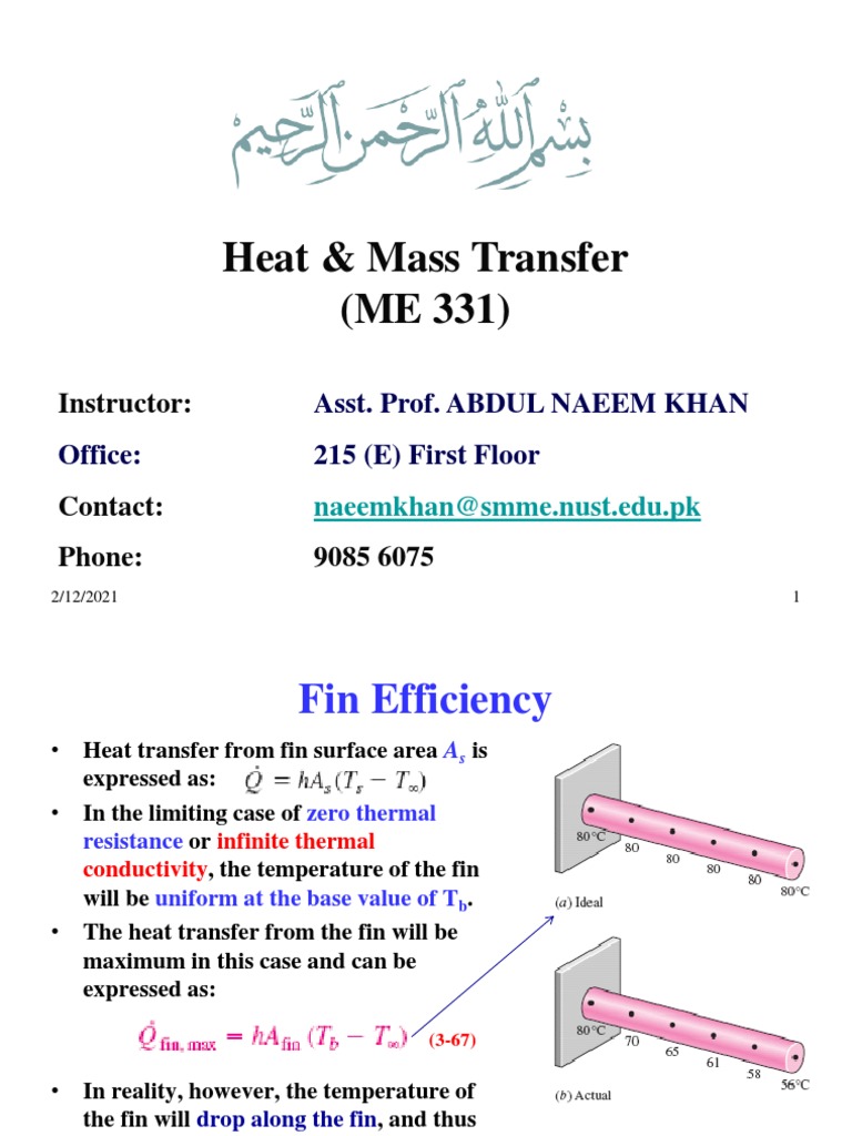 3.3 - Fin Efficiency | PDF | Heat Transfer | Thermal Conduction