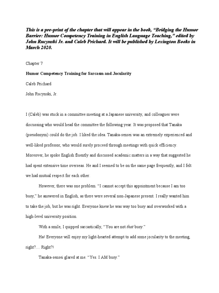 Chapter 7 Prichard Rucynski JR | PDF | Irony | Stress (Linguistics)