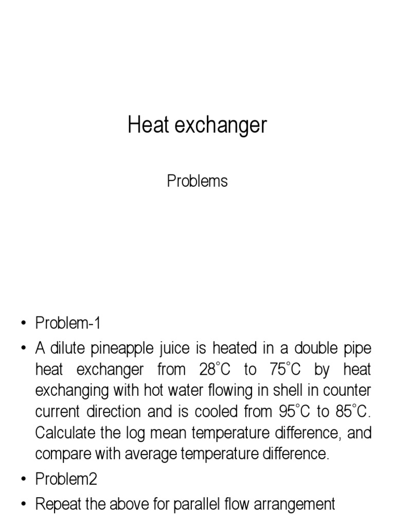 Heat Exchanger Problems | PDF