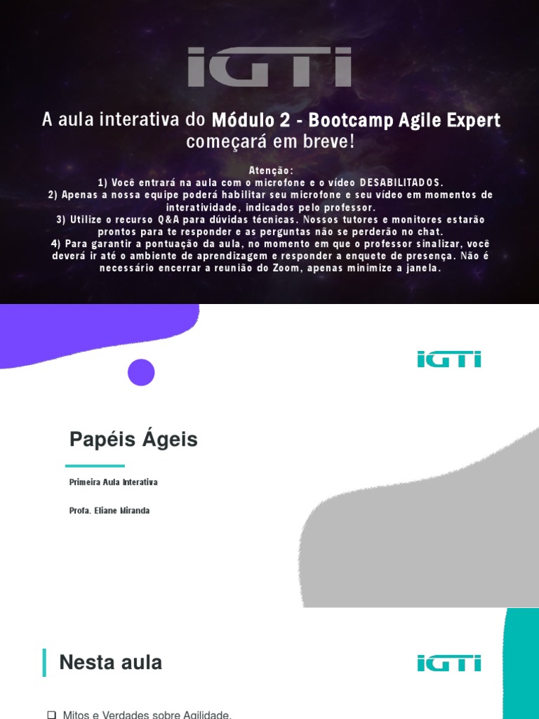 Slides Da Primeira Aula Interativa - Módulo 2 - Bootcamp Agile Expert | PDF Slides Da Primeira Aula Interativa - Módulo 2 - Bootcamp Agile Expert | PDF