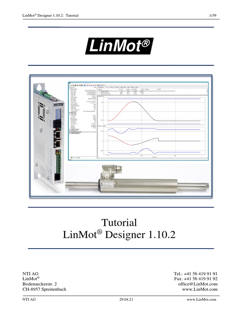 0185-1098-E 1V102 MA Tutorial LinMot Designer | PDF | Electric Motor ...